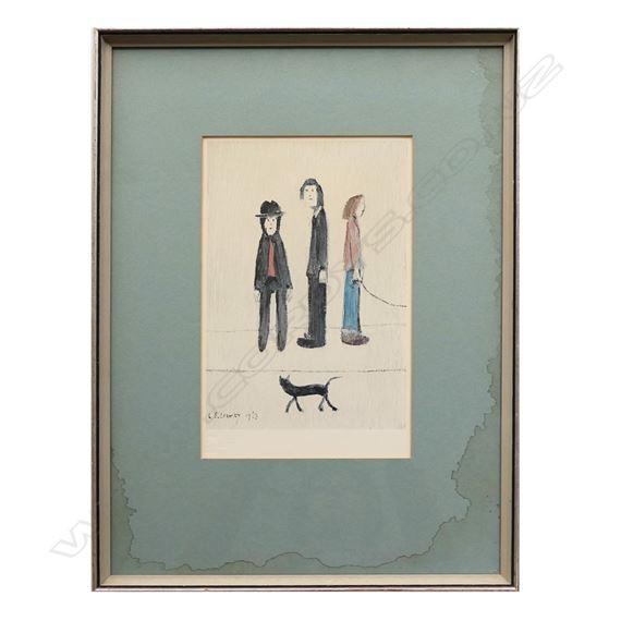 Laurence Stephen Lowry | Three Men and a Cat' (1963) | MutualArt