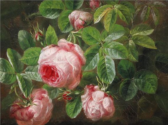 Anthonore Christensen | Pink roses (1878) | MutualArt