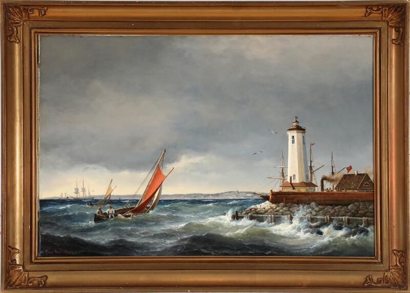 Carl Ludwig Bille | Malmo lighthouse (1864) | MutualArt