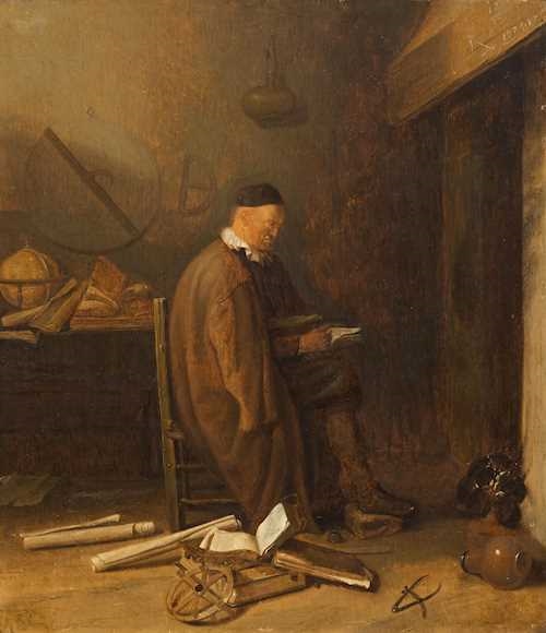 Pieter Symonsz. Potter | Geographer in an interior. | MutualArt