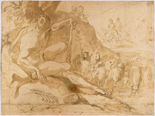 Giovanni Battista Crosato | The giant Polyphemus with his flock of ...