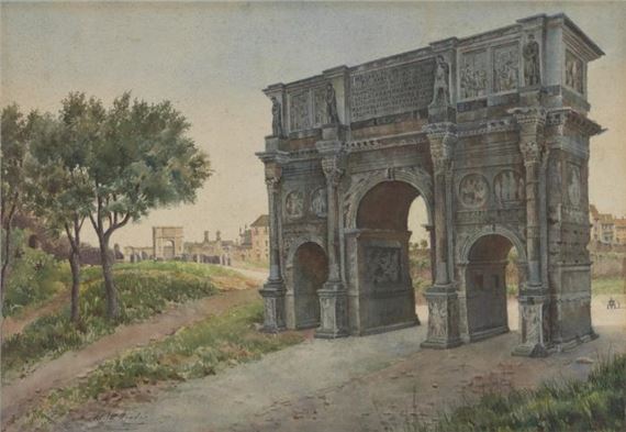 Edith Pradez | Landscape with the Arch of Constantine. | MutualArt