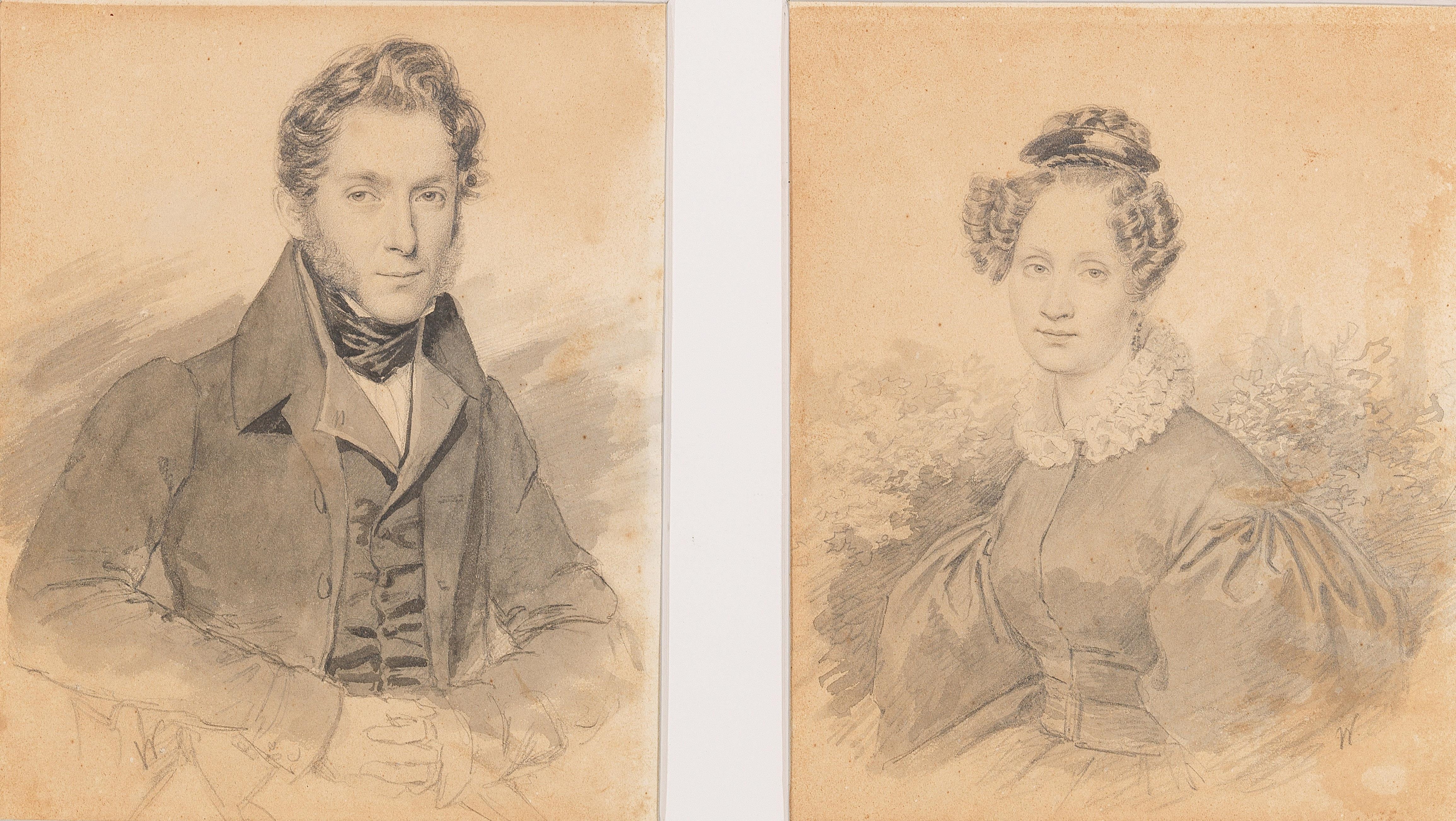 Hermann Winterhalter | Portraits of a gentlemen and a lady | MutualArt