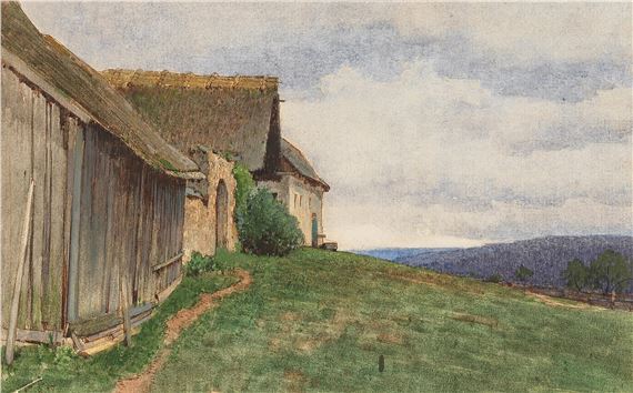 Ferdinand Brunner | A farmhouse and a barn (1917) | MutualArt