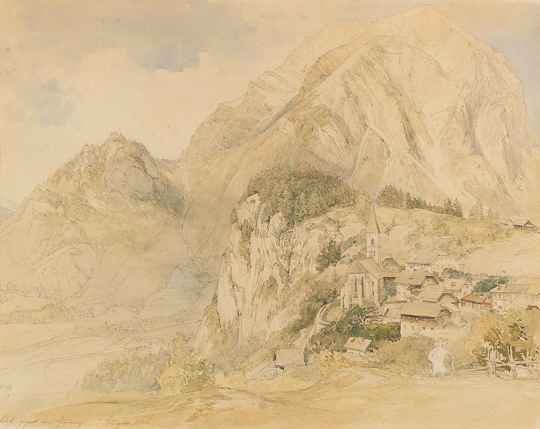 Joseph Höger | A landscape with a wood by a pond | MutualArt