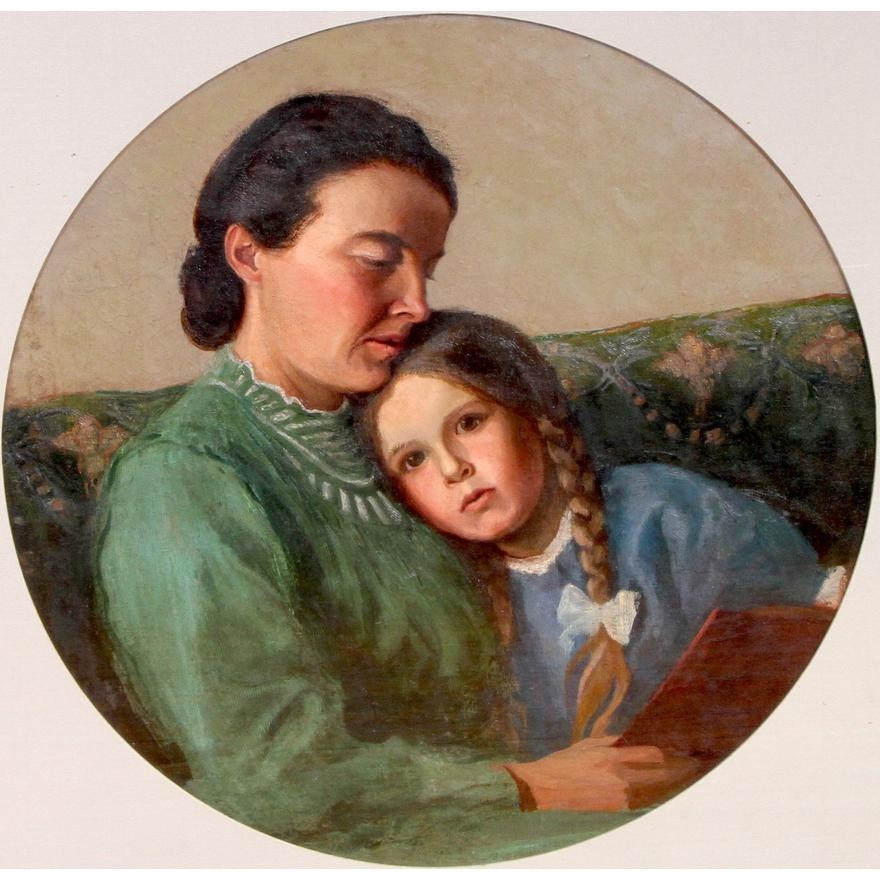 Bertha Everard | PORTRAIT OF EDITH READING TO RUTH | MutualArt