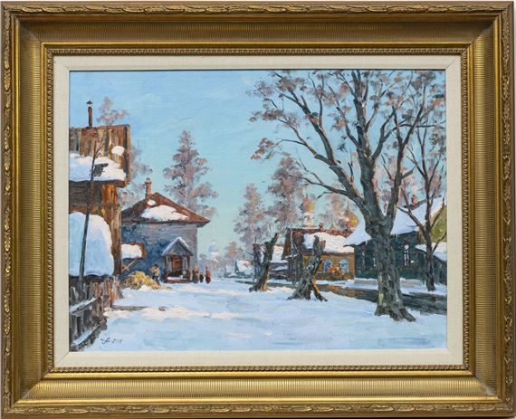 Alexander Alexandrovsky | A winter scene depicting people gathering ...