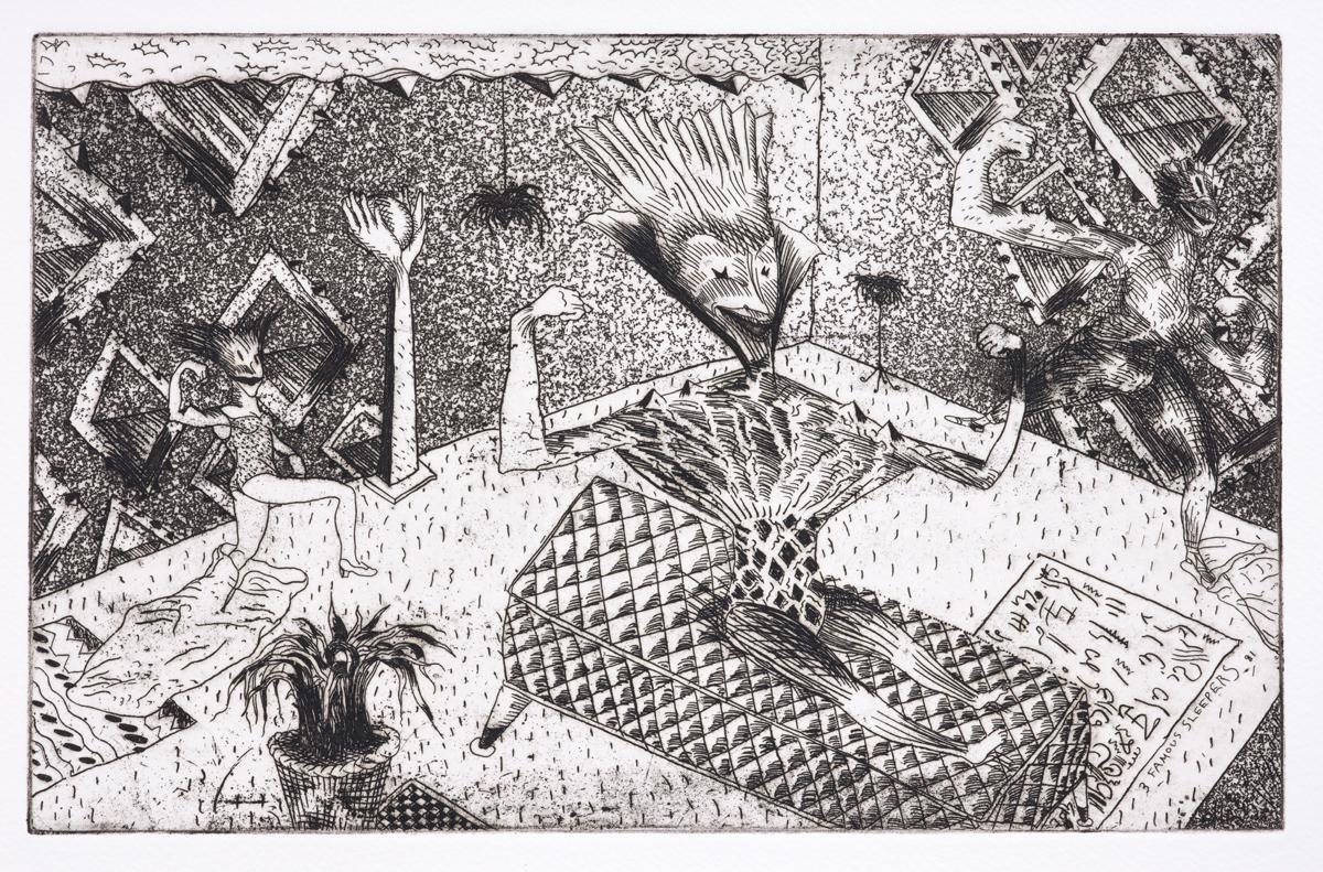 Bill Hammond | 3 Famous Sleepers (1981) | MutualArt