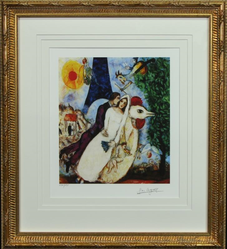 Marc Chagall | Bride and Groom of the Eiffel Tower | MutualArt