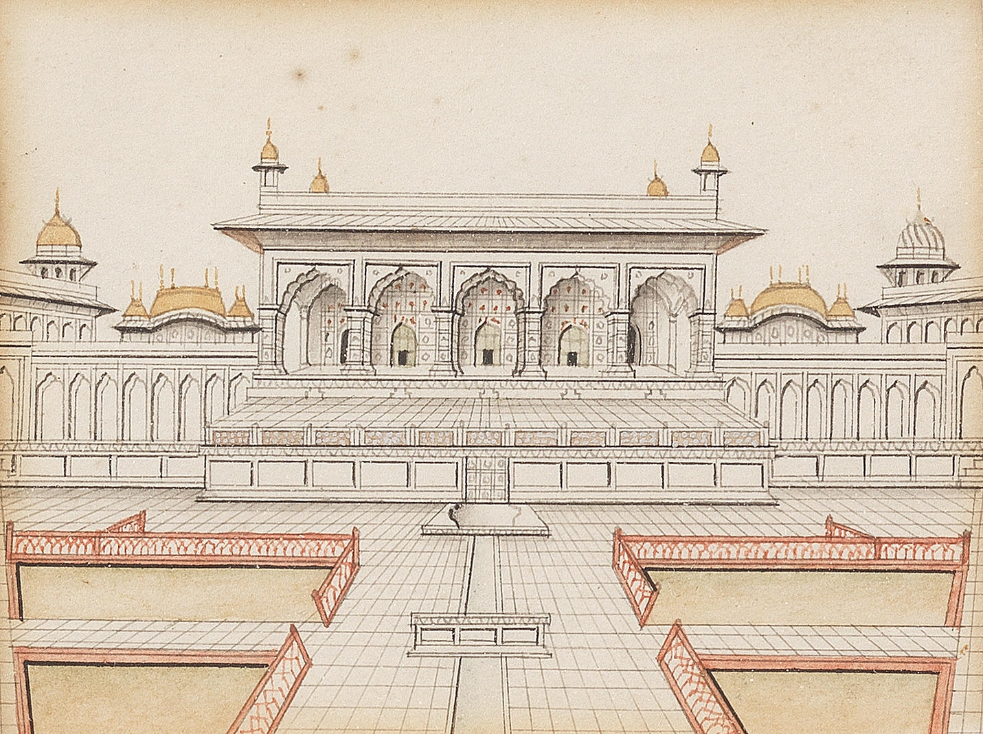 Indian School, 19th Century | Fourteen small views of Indian monuments, including the Taj Mahal ...