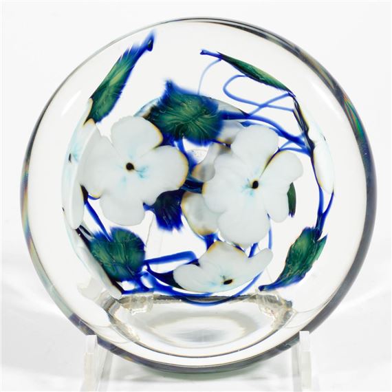 David Lotton | MULTI-FLORAL STUDIO ART GLASS MAGNUM PAPERWEIGHT (1982 ...