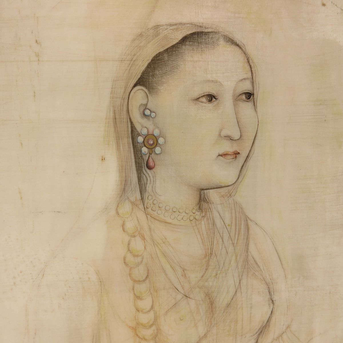 Indian School, 19th Century | Portrait of a Mughal princess | MutualArt