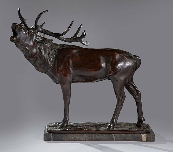 Josef Franz Pallenberg | Große Bronzefigur eines kapitalen Hirsch ...