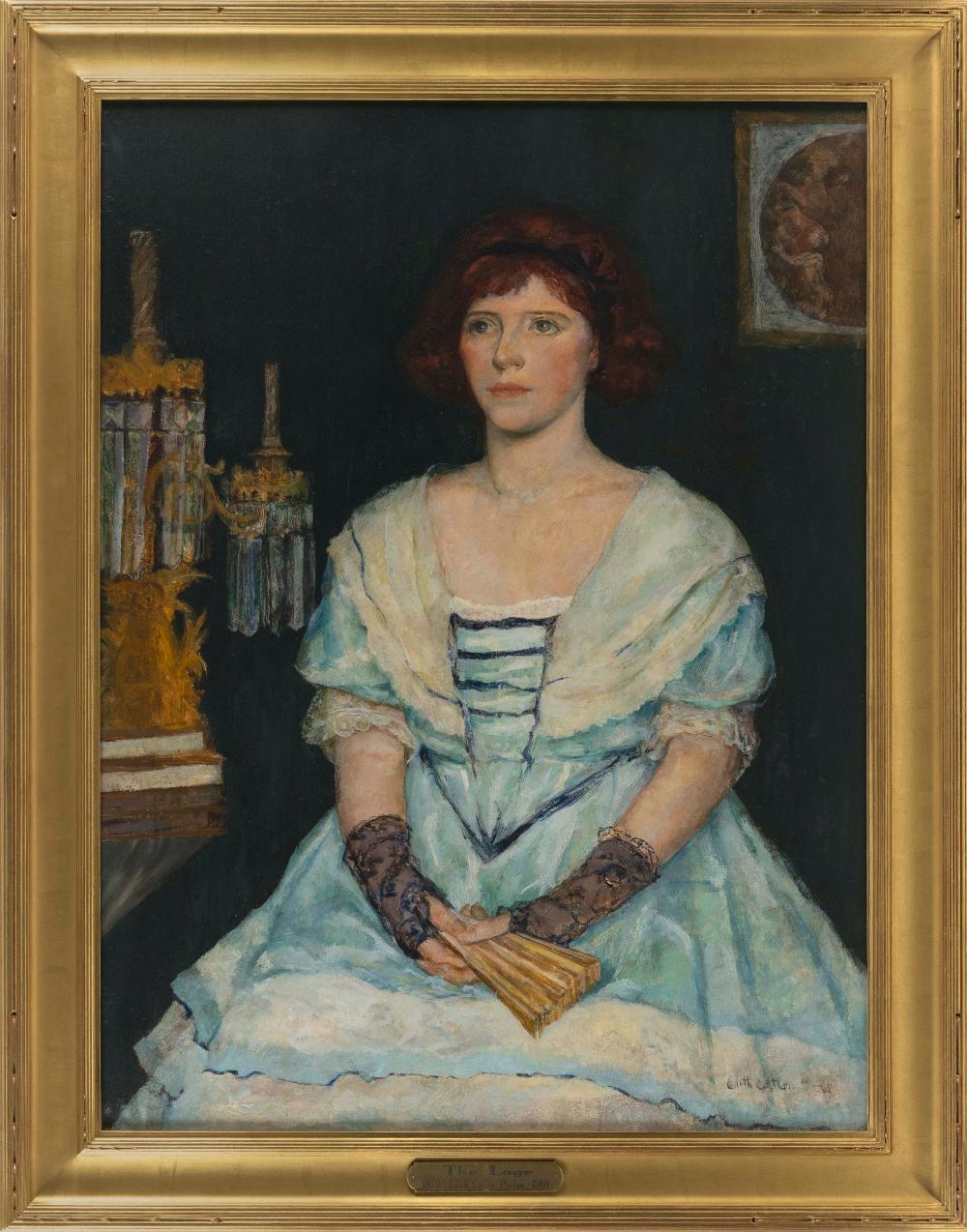 Edith Caitlin Phelps | Portrait of a lady holding a fan | MutualArt