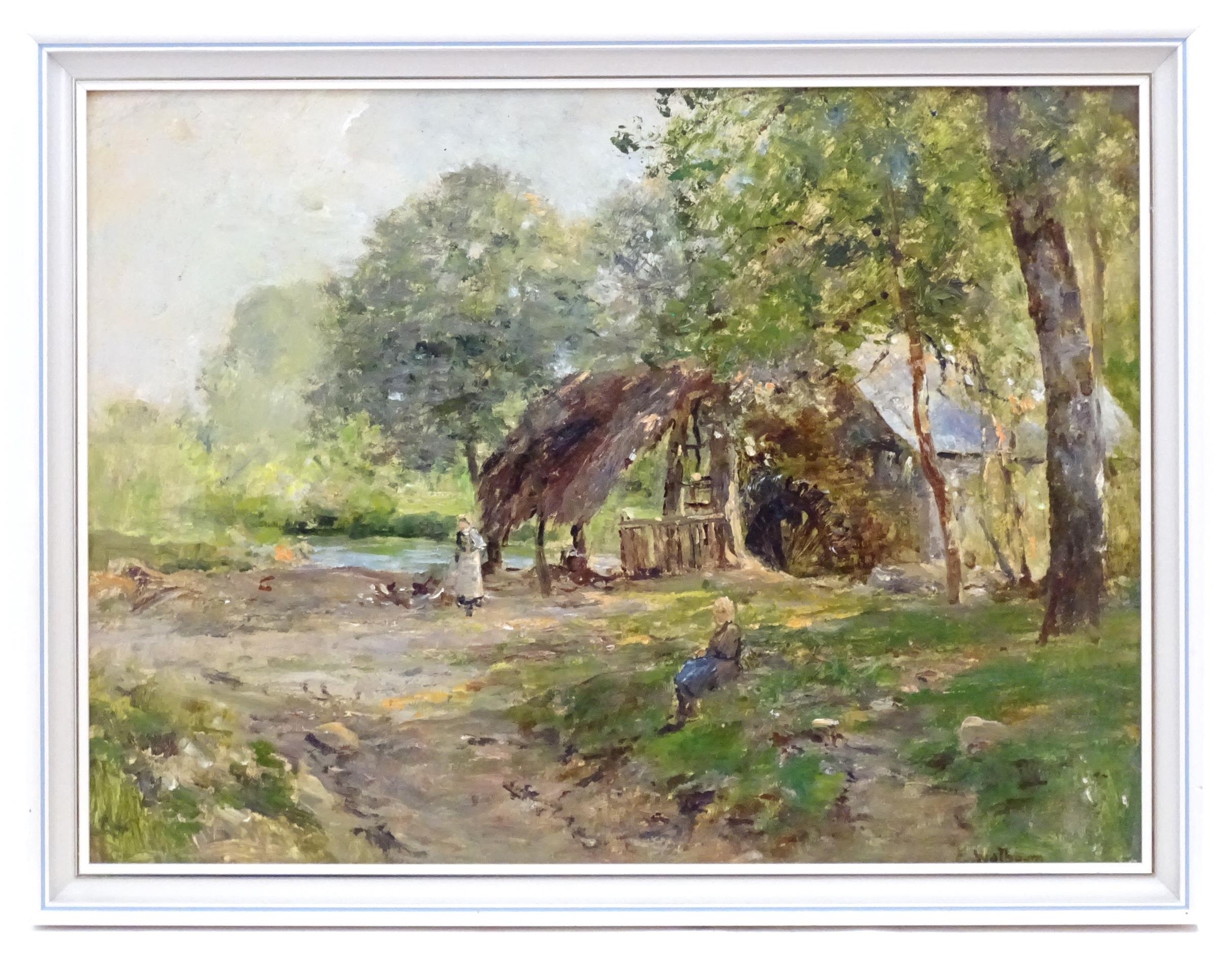 Ernest Walbourn | France with figures near a water mill (1929) | MutualArt