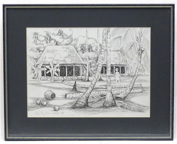 John Pointon | A Samoan village with trees | MutualArt