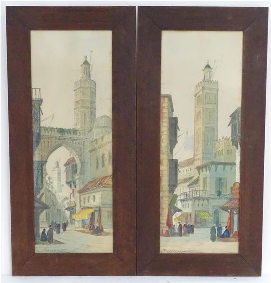 Paul Braddon | A pair of street scenes with figures | MutualArt