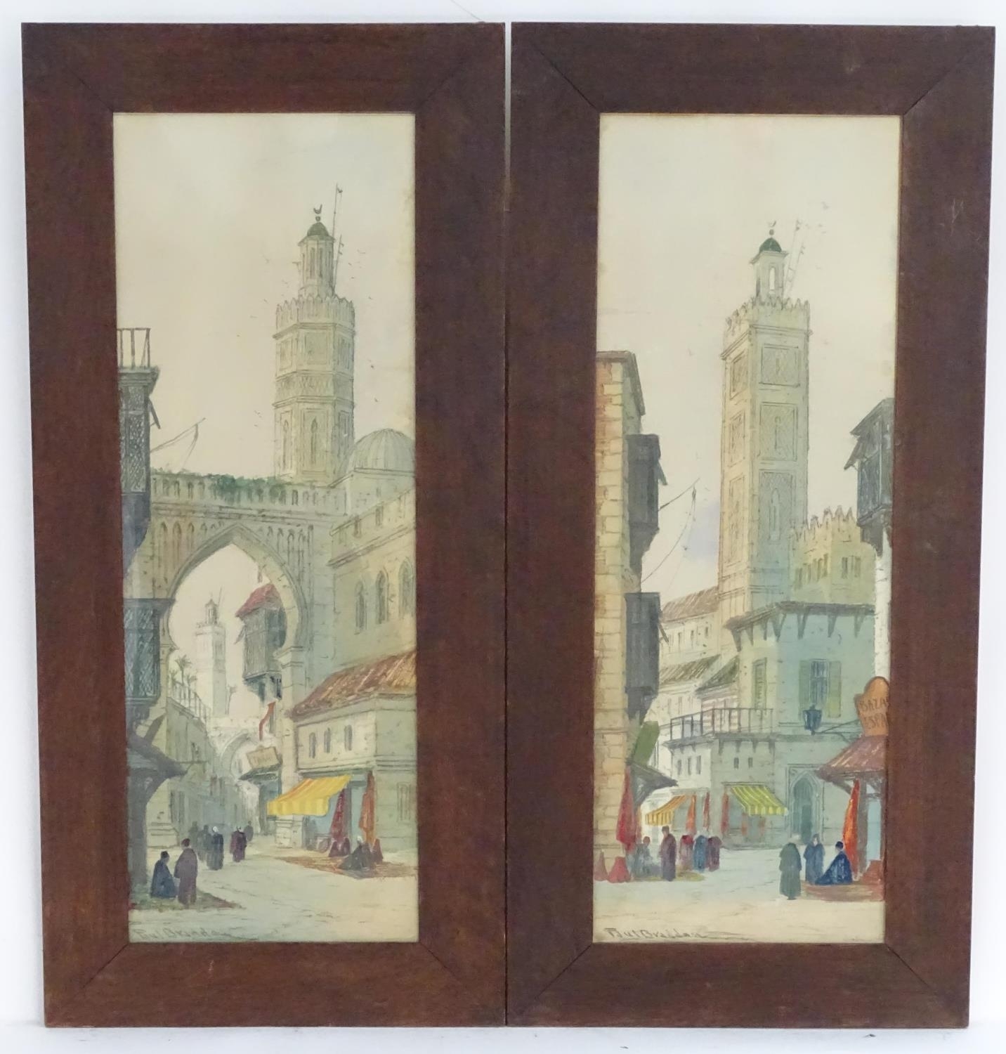 Paul Braddon | A pair of street scenes with figures | MutualArt