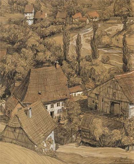 Angelo Jank | View of Rothenburg ob der Tauber (1899) | MutualArt