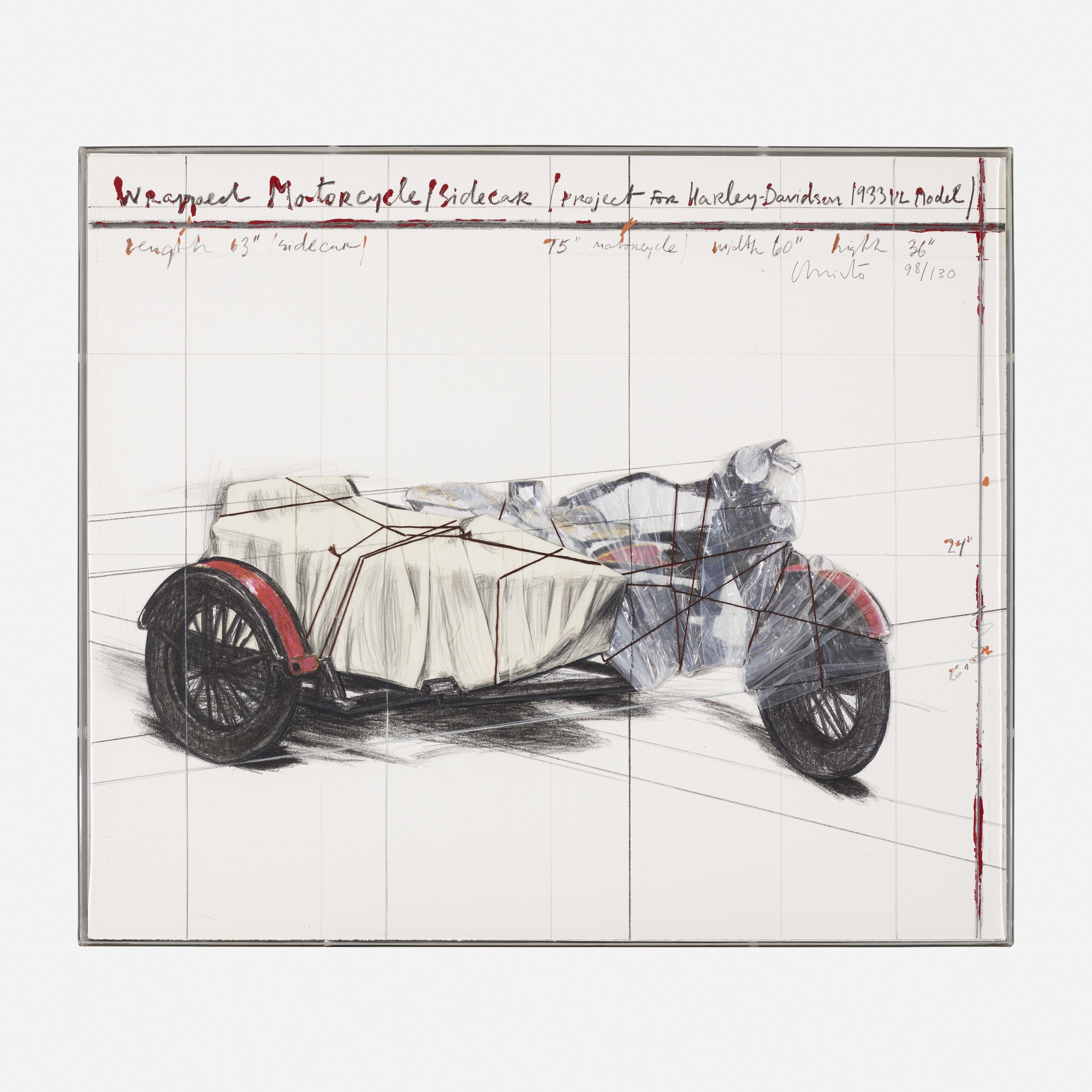 Christo | Wrapped Motorcycle/Sidecar project for Harley-Davidson,1933 ...
