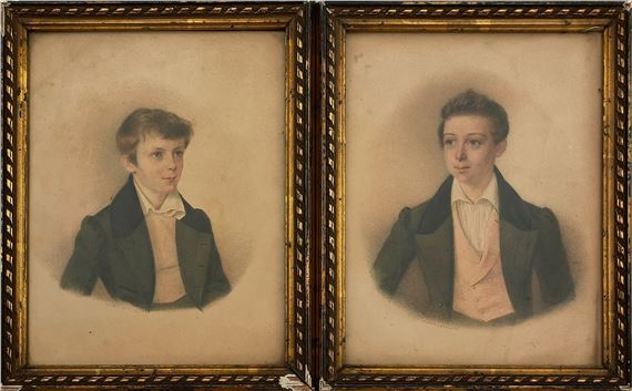 Julius Sebbers | Portrait de David et Hermann Schickler (1834) | MutualArt