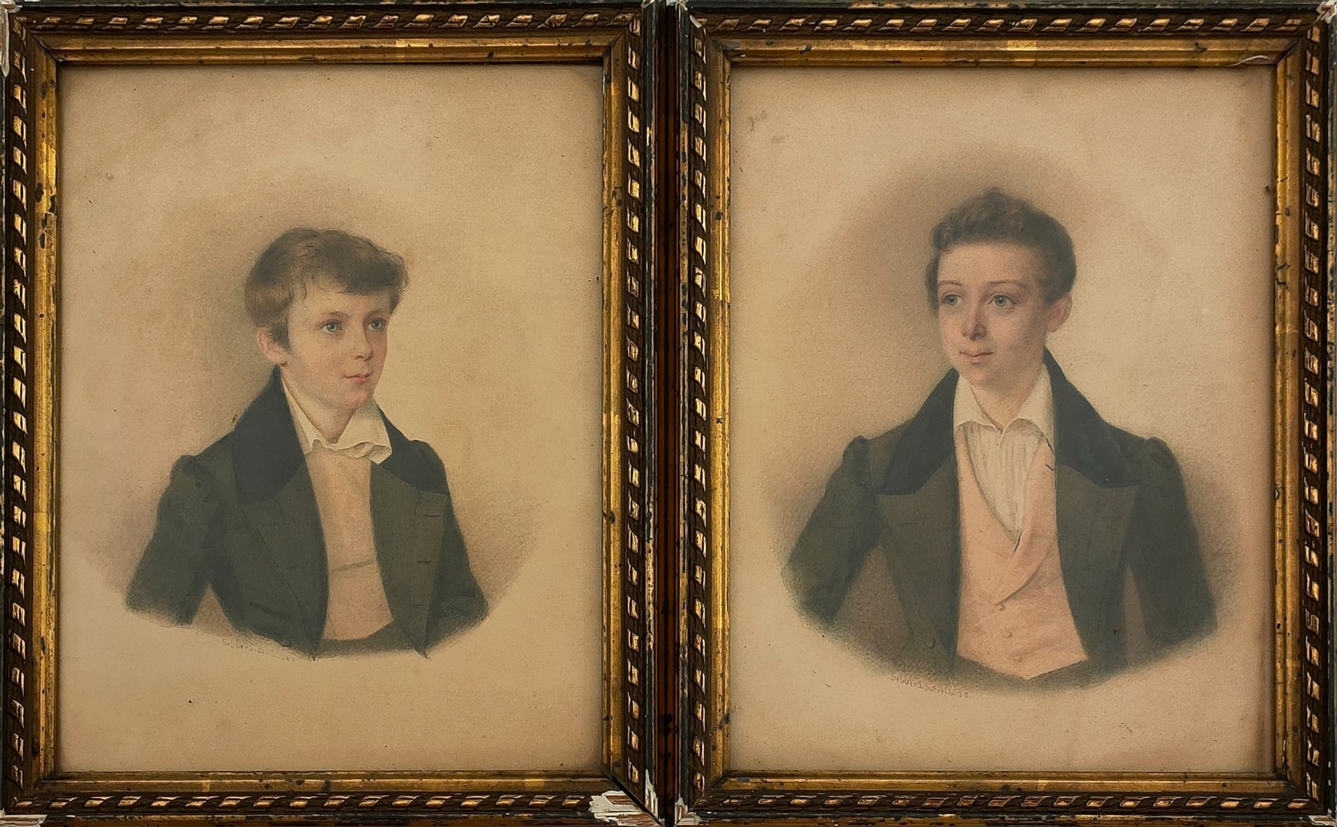 Julius Sebbers | Portrait de David et Hermann Schickler (1834) | MutualArt
