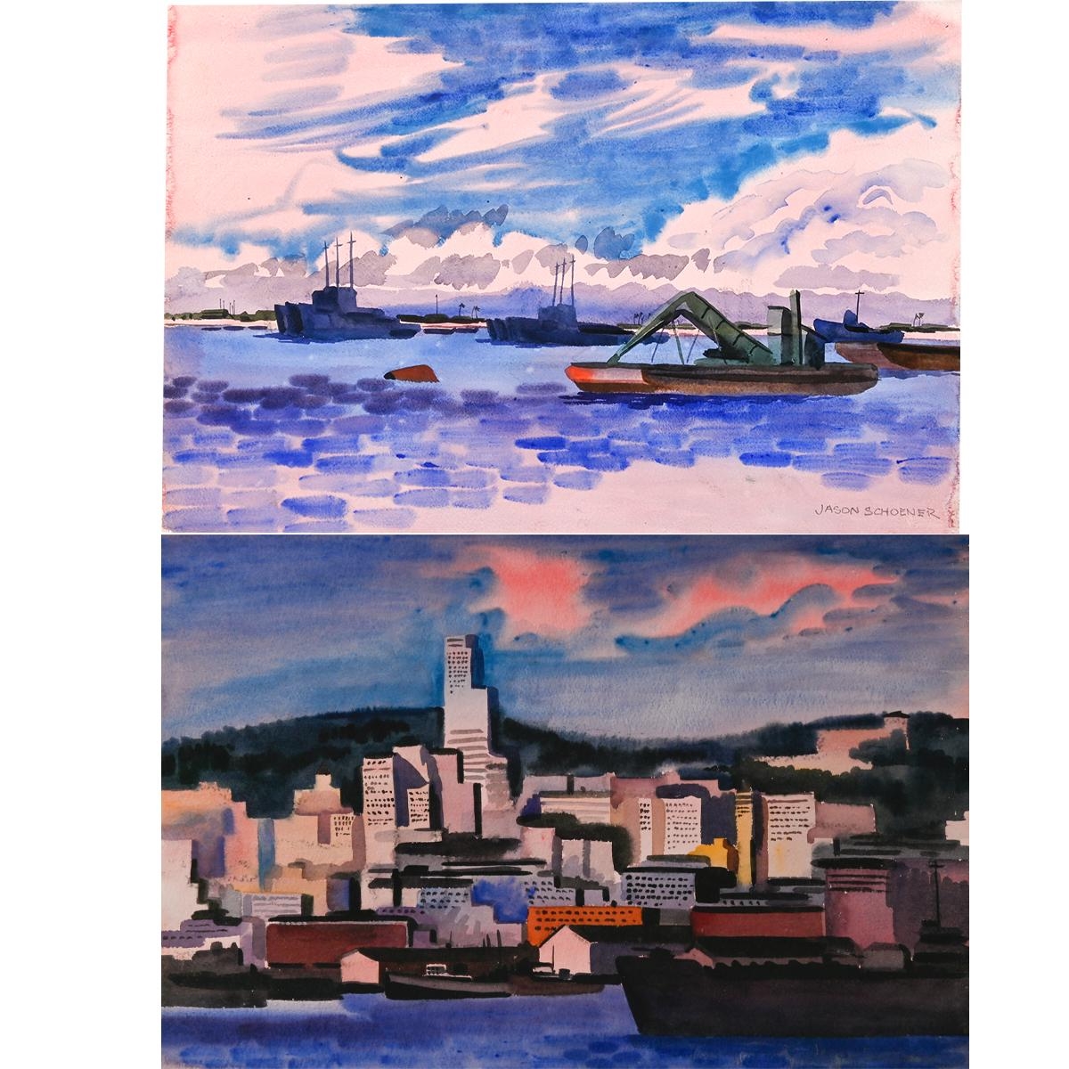 Jason Schoener | Battleships at Bay and View of the City from the Bay ...