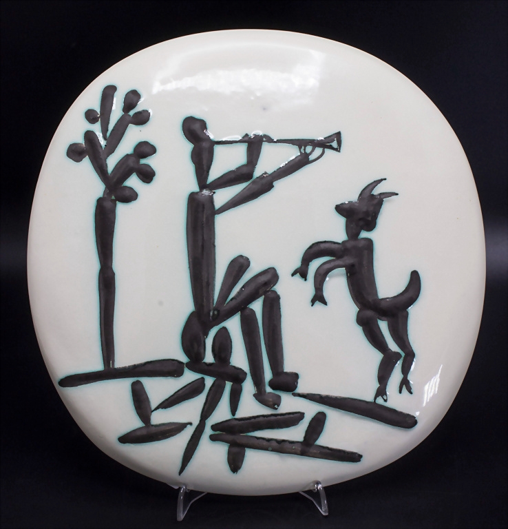 Pablo Picasso | Flute player with dancing goat (1950s) | MutualArt