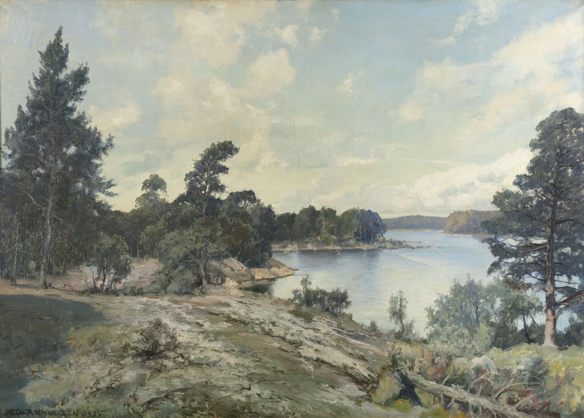 Peder Knudsen | A Scandinavian Lake (1935) | MutualArt