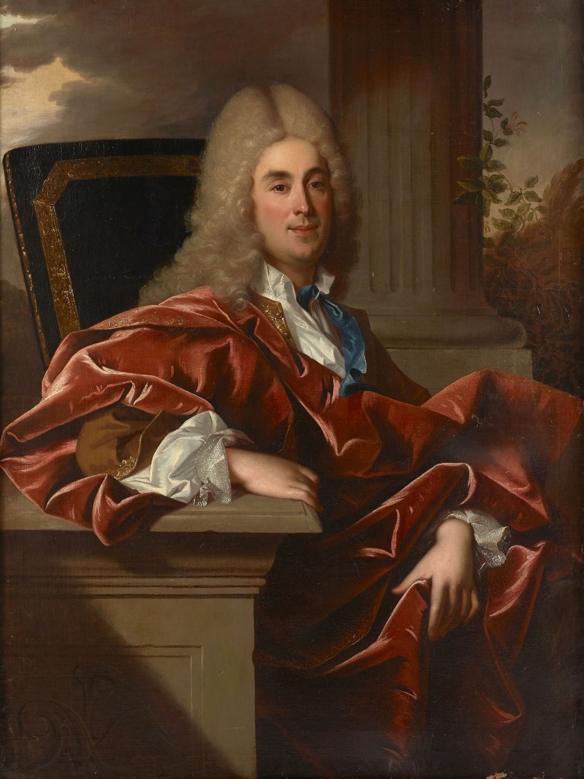 Jean Ranc | Portrait d'homme au drapé rouge (1735) | MutualArt