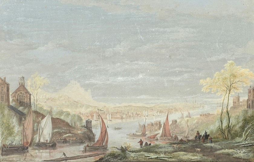 Abraham Rademaker | Scènes de port animées de personnages (1735 ...