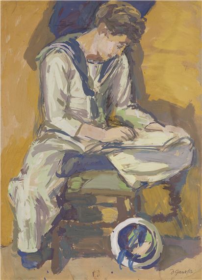 Duncan Grant | Paul Roche from behind on a stool; Paul Roche leaning ...