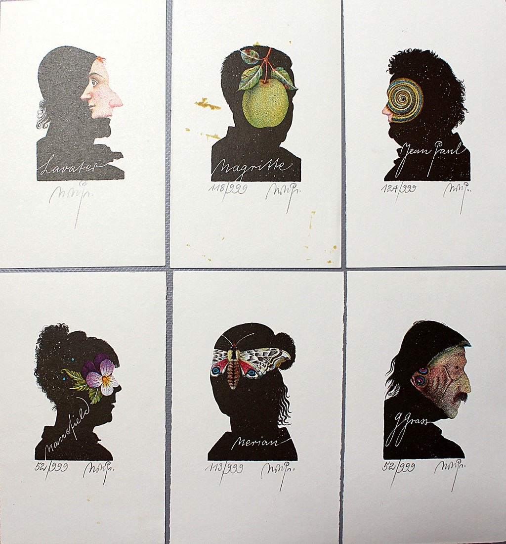 Michael Mathias Prechtl | 6 Schattenbilder, dabei Merian, Grass und ...