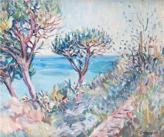 Piero Solavaggione | Pini e rovi sulla costa ligure (1957) | MutualArt
