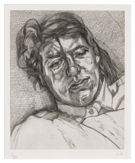 Lucian Freud | Lord Goodman in his Yellow Pyjamas (1987) | MutualArt