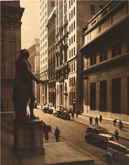Drahomir Joseph Ruzicka | Wall Street with Abraham Lincoln Statue, New ...