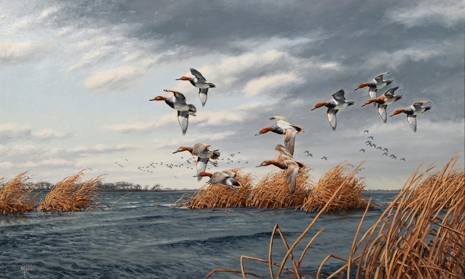 David Maass | Winter River Mallards | MutualArt