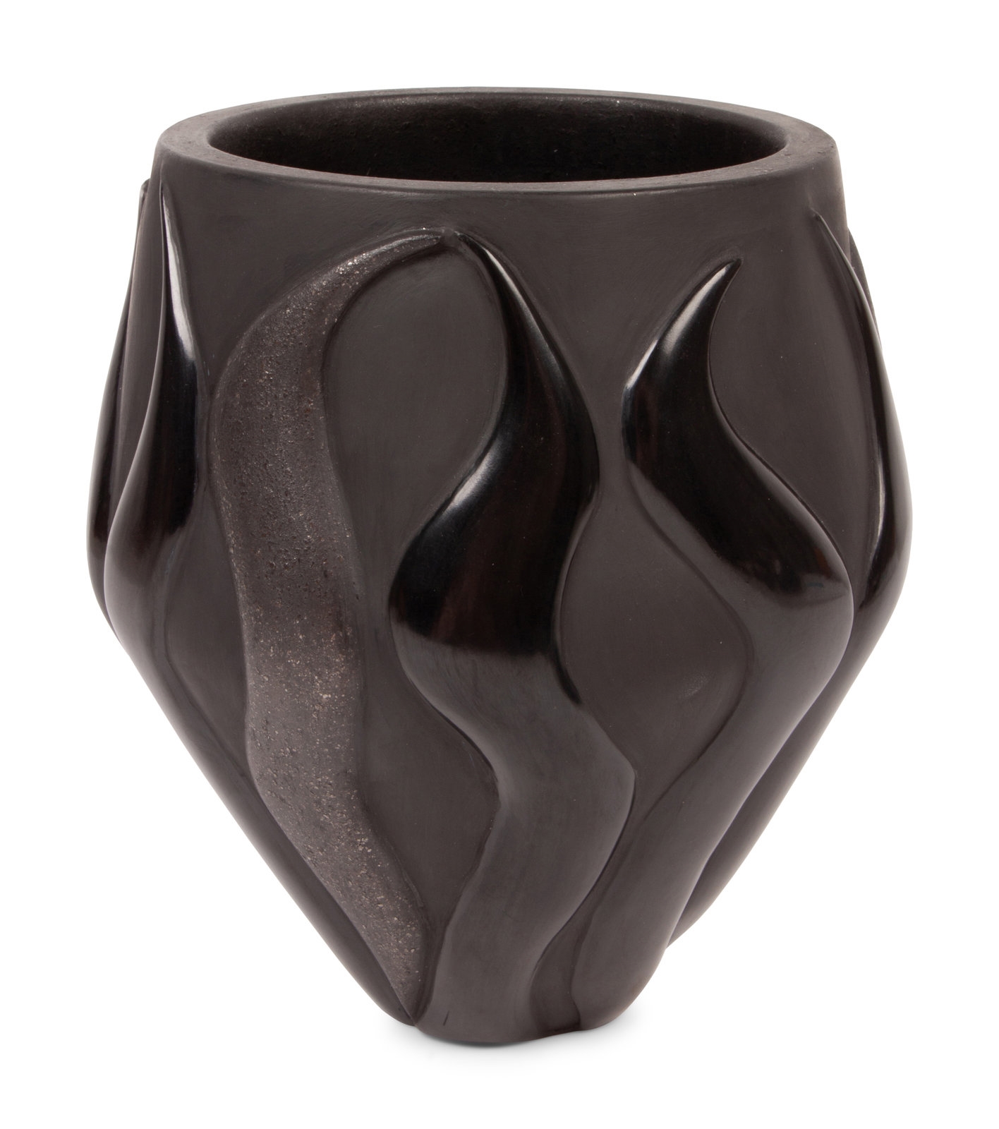 Chris Youngblood | Blackware Pottery Jar, with Flames | MutualArt