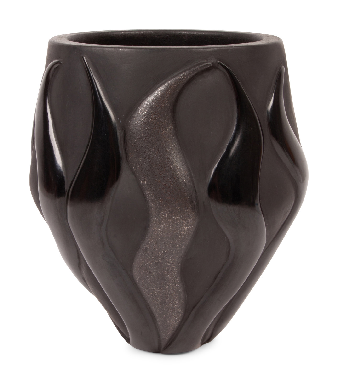 Chris Youngblood | Blackware Pottery Jar, with Flames | MutualArt