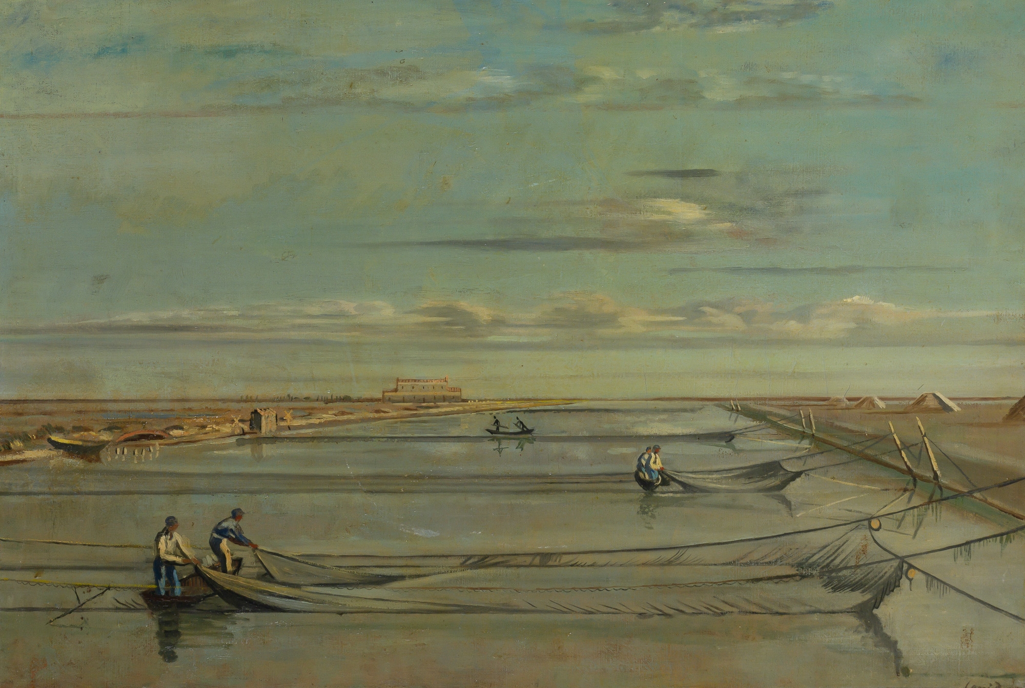 Leonid Berman | Men Trawling Fish | MutualArt