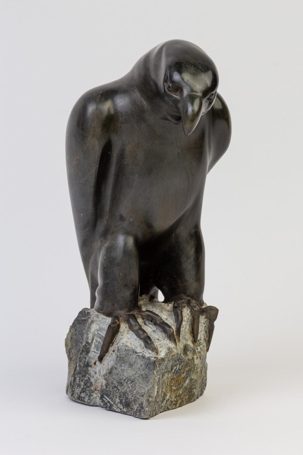 Fran Jenkins | a green stone carving of an eagle | MutualArt