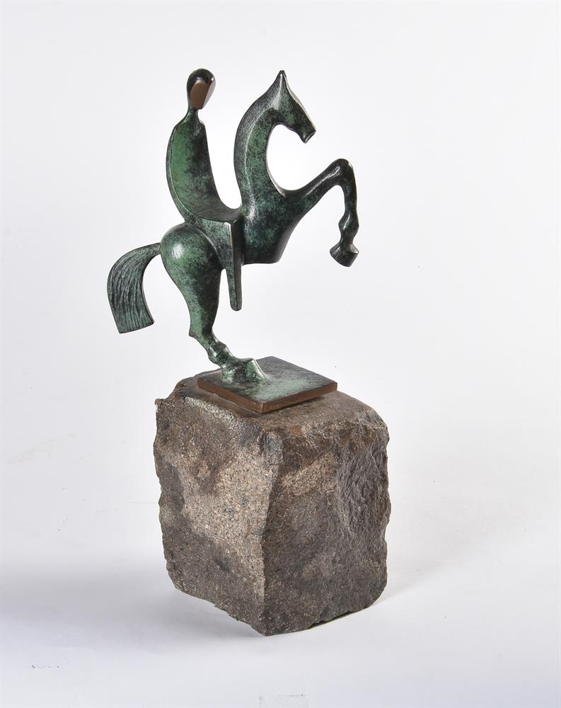 Stephen Broadbent | a limited edition bronze stylised equestrian group ...