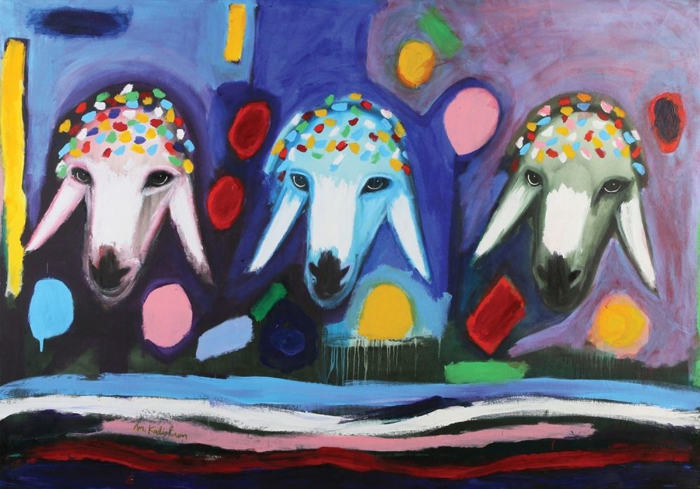 Menashe Kadishman | 3 Sheep | MutualArt