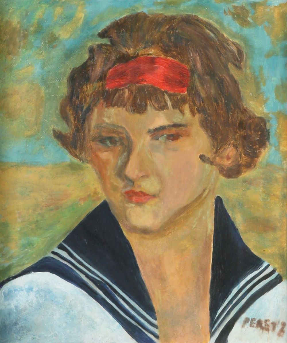 David Peretz | Girl with a Red Ribbon | MutualArt