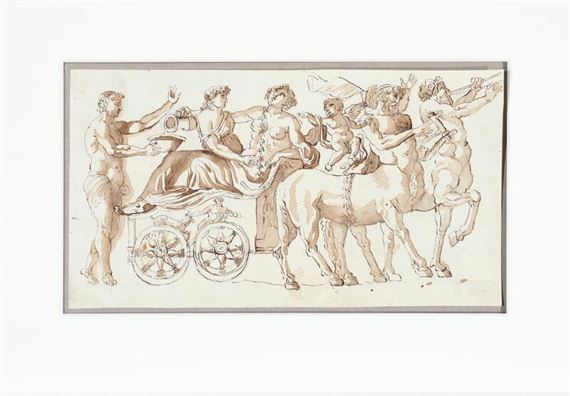 Andreas Flint | Bacchus and Ariadne in a chariot pulled by centaurs ...