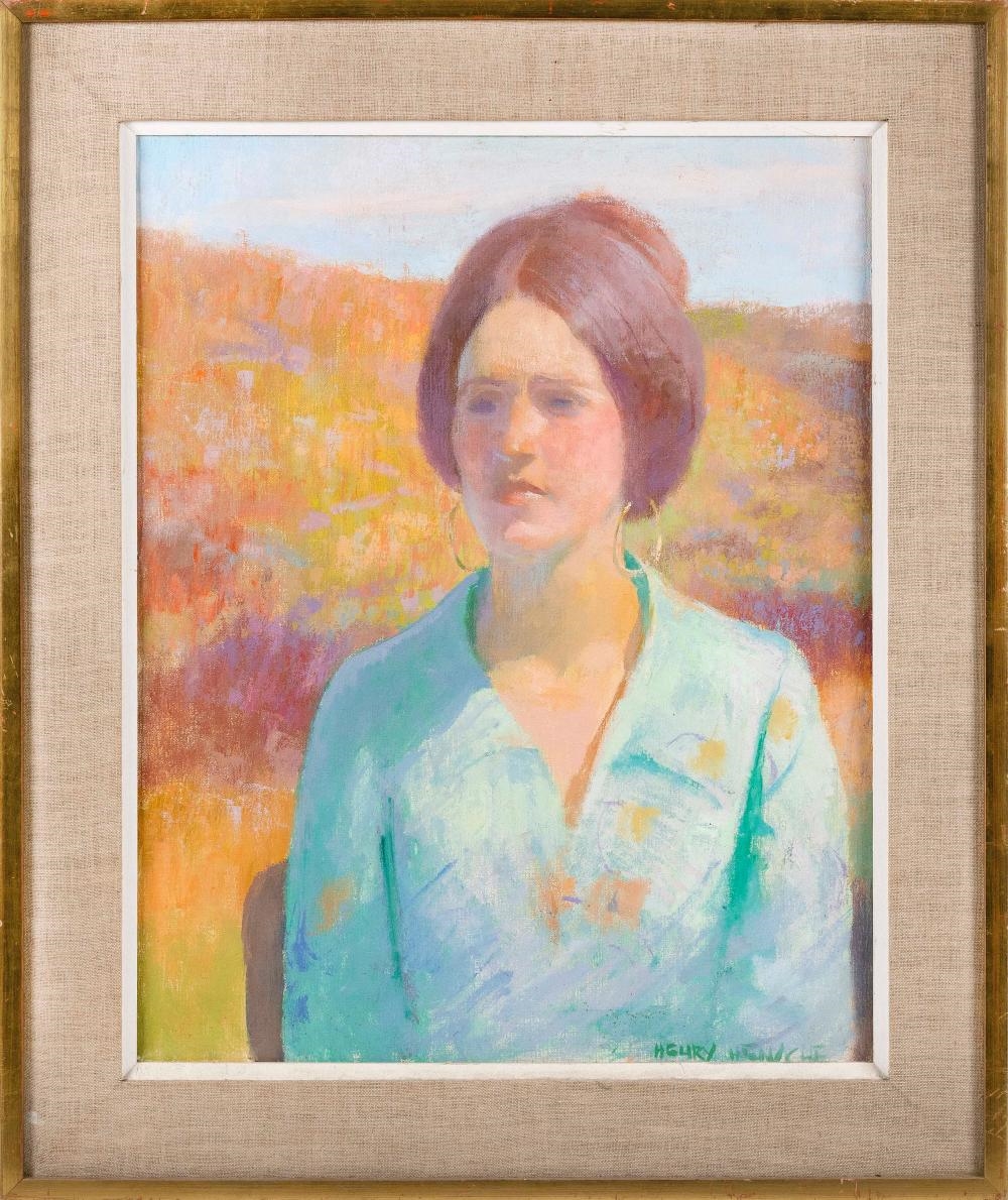 Henry Hensche | Portrait of a woman in blue. | MutualArt