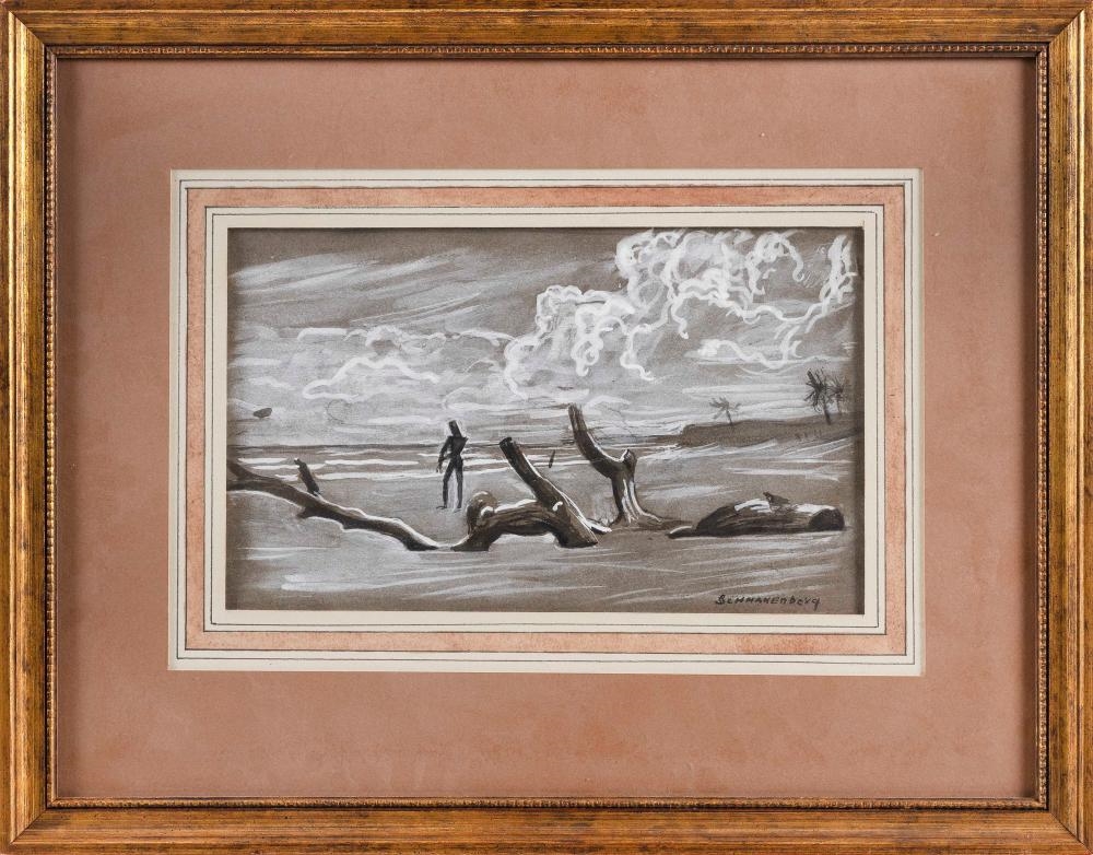 Henry Ernest Schnackenberg | Figure on a tropical shore. | MutualArt