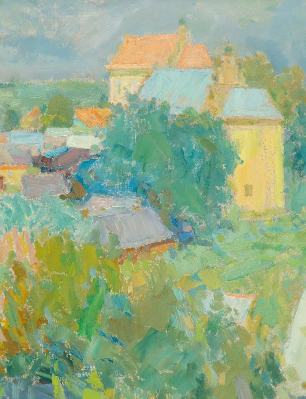 Eugeniusz Arct | Panoramic view of Kazimierz Dolny by the Vistula River ...