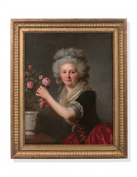 Antoine Vestier | Portrait de femme cueillant une rose | MutualArt