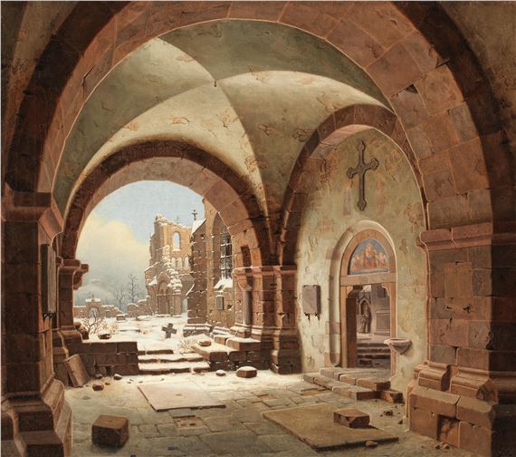 Carl Georg Adolph Hasenpflug | Klosterruine im Winter | MutualArt